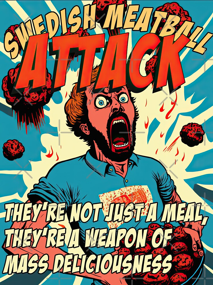 "Swedish Meatball attack" Sticker for Sale by obstinator | Redbubble