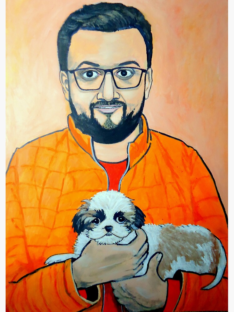 "Man with Shih Tzu" Sticker for Sale by priyadarshi | Redbubble