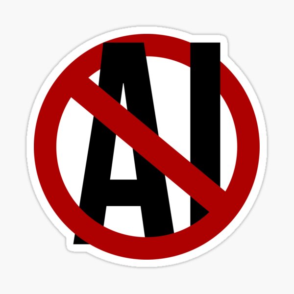 "NO to AI generated images R002" Sticker for Sale by faeliaso | Redbubble