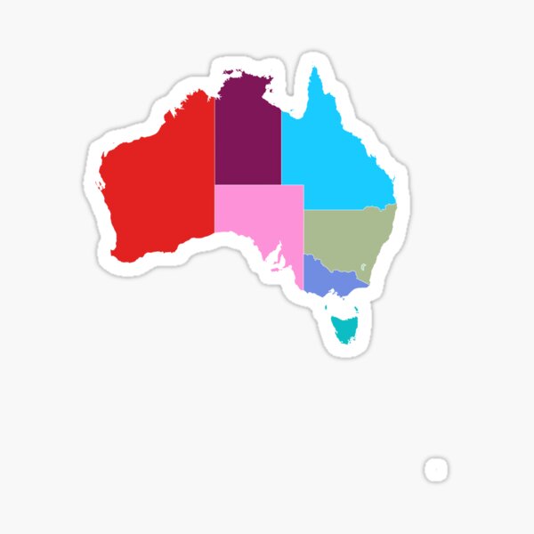 "Australia Color Map" Sticker for Sale by Pixel4Art | Redbubble