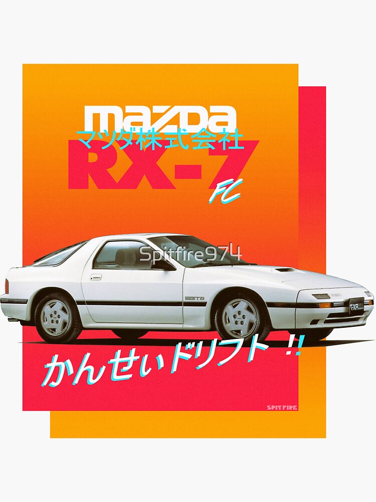 "Mazda RX-7 FC" Sticker for Sale by Spitfire974 | Redbubble