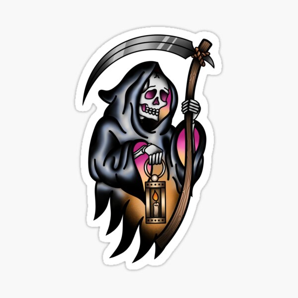 "Sad Grim Reaper " Sticker for Sale by Ames-O-Art | Redbubble