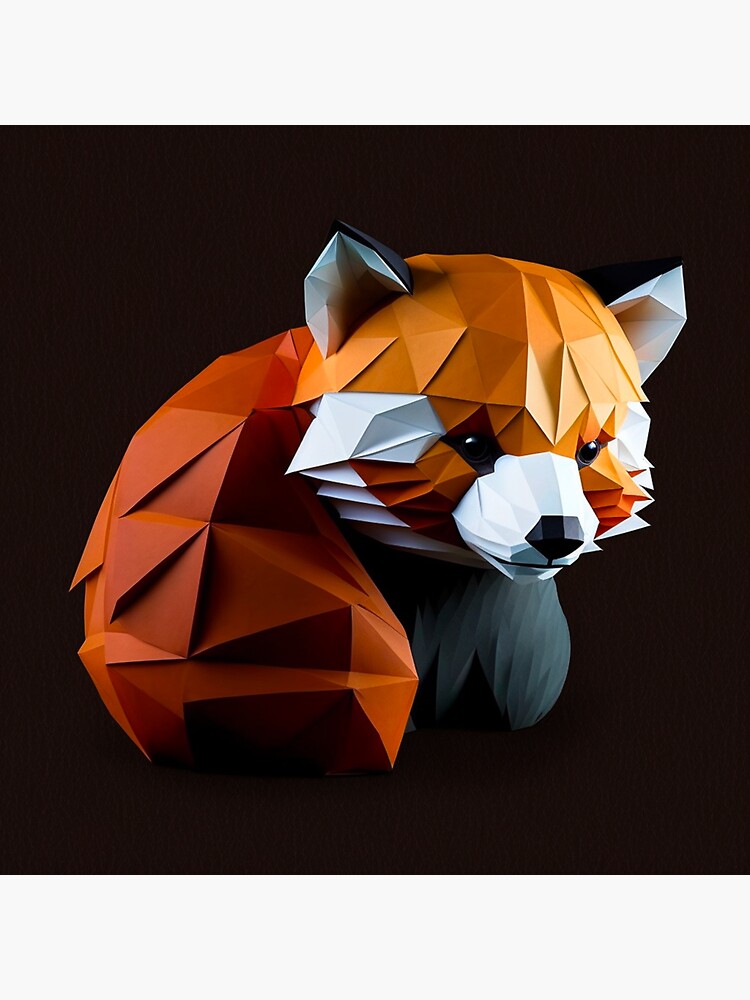 "redhead panda, paper craft, origami, folding, decoration, design ...