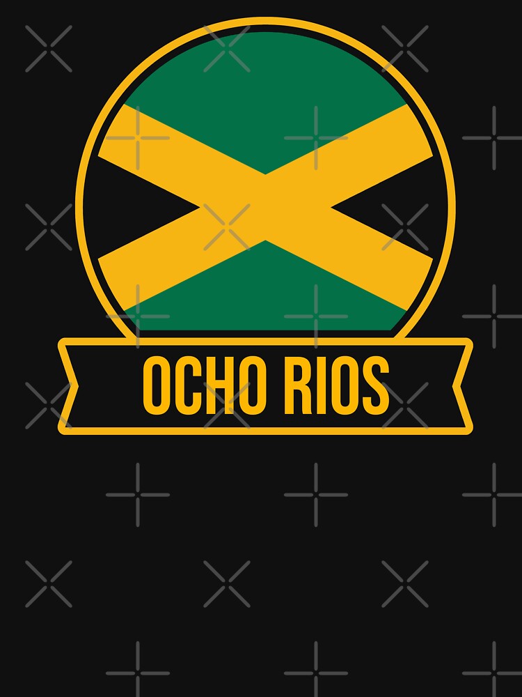 "Ocho Rios - Jamaica cities & towns - Jamaican flag" T-shirt for Sale ...