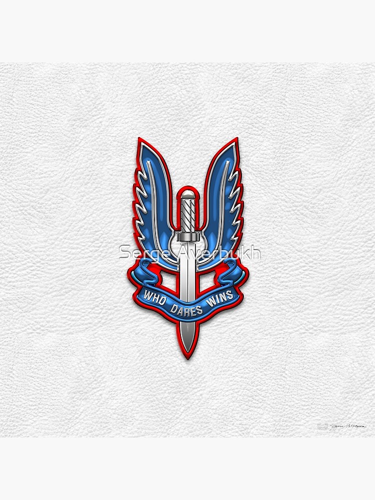"Special Air Service - SAS Insignia over White Leather" Art Print by ...