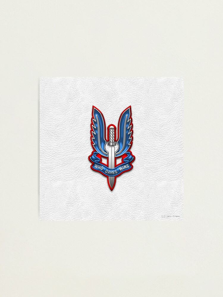"Special Air Service - SAS Insignia over White Leather" Photographic ...