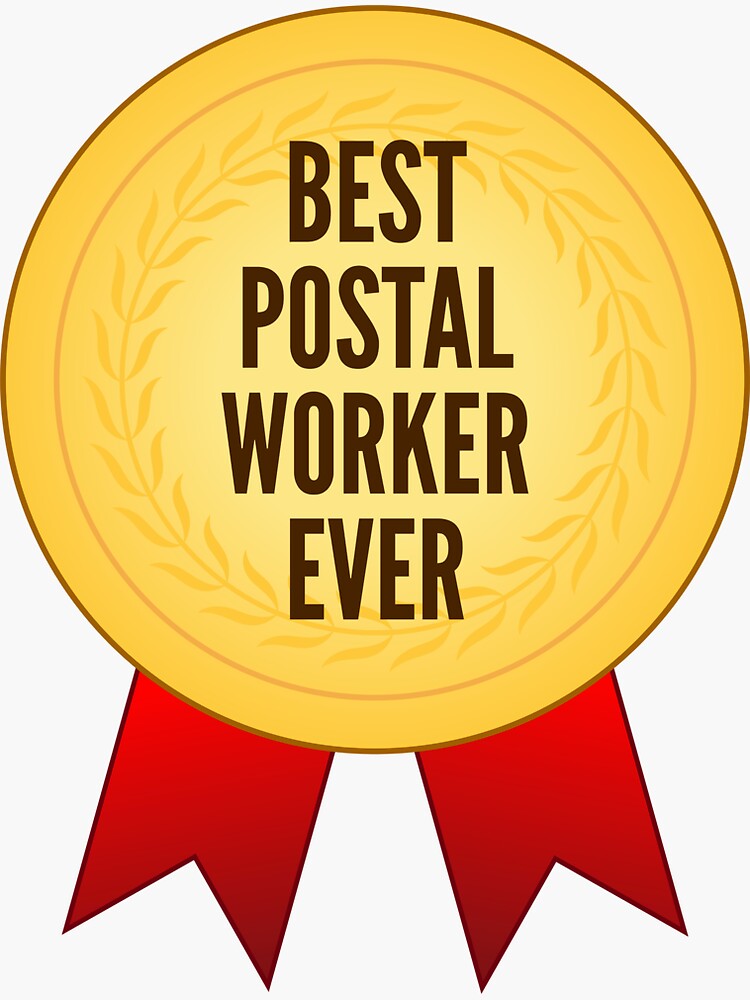 "Best Postal Worker Ever Golden Medal" Sticker for Sale by Hustle-World ...
