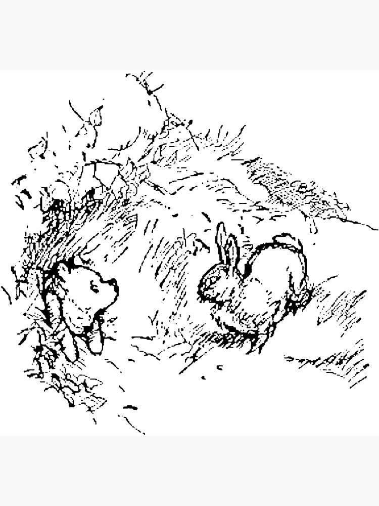 "Pooh at Rabbit's House" Poster for Sale by AmyOlsen | Redbubble