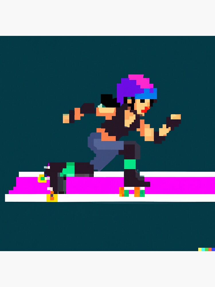 "Roller derby skater pixel art sticker" Sticker for Sale by ...