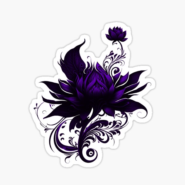 "Lotus Swirl- Deep Purple" Sticker for Sale by A-Artistries | Redbubble