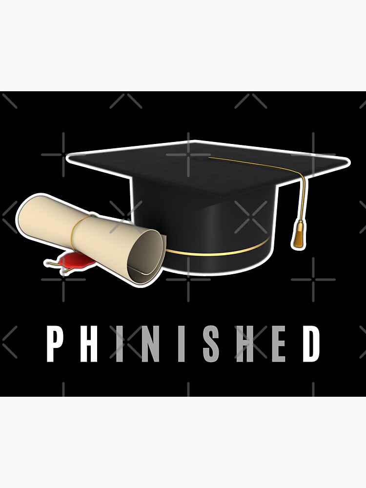 "PhD Finished for celebration of graduation from university phd degree gift best phd" Sticker ...