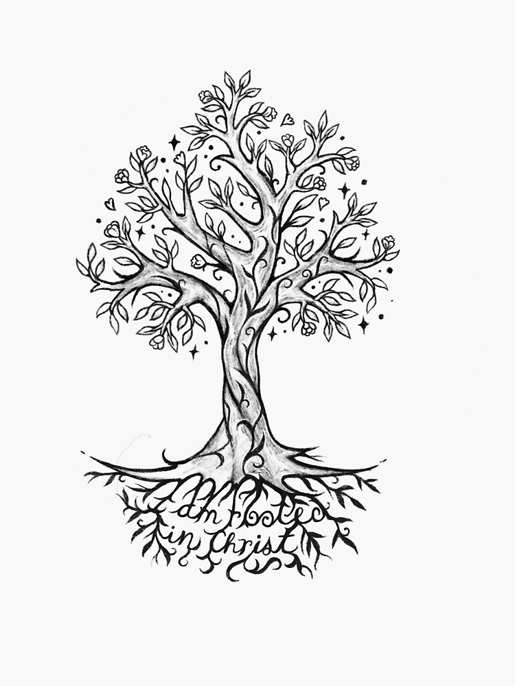 "Beautiful Tree I am rooted in Christ" Sticker for Sale by ...