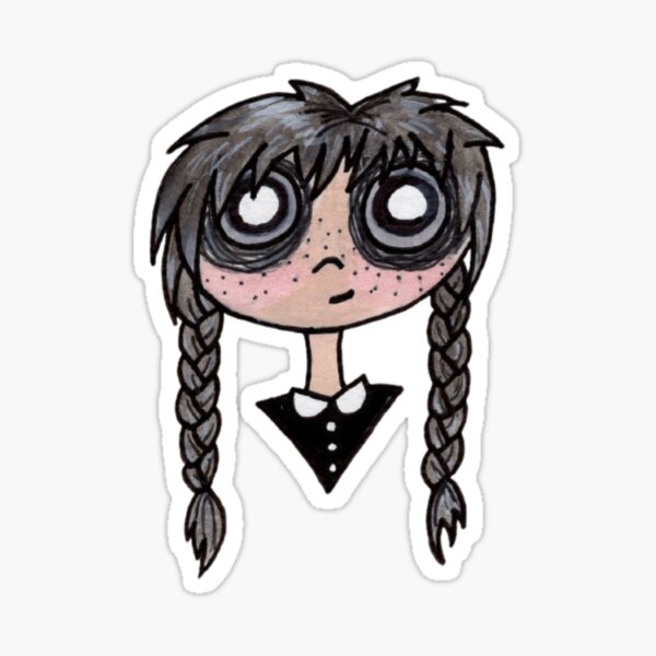 "Wednesday Sticker" Sticker for Sale by CheyRose-art | Redbubble