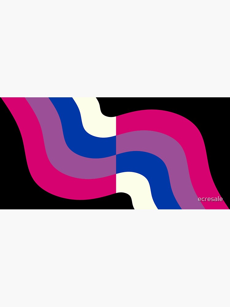 "Mid Century Modern Bisexual Pride Flag Wave - 70s Retro" Sticker for ...