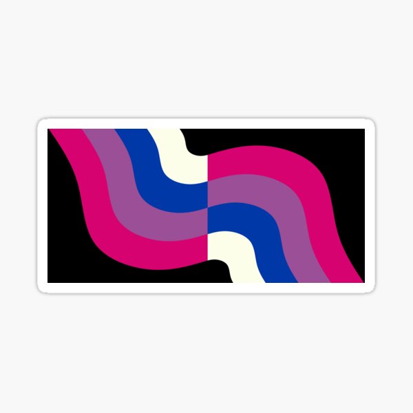 "Mid Century Modern Bisexual Pride Flag Wave - 70s Retro" Sticker for ...