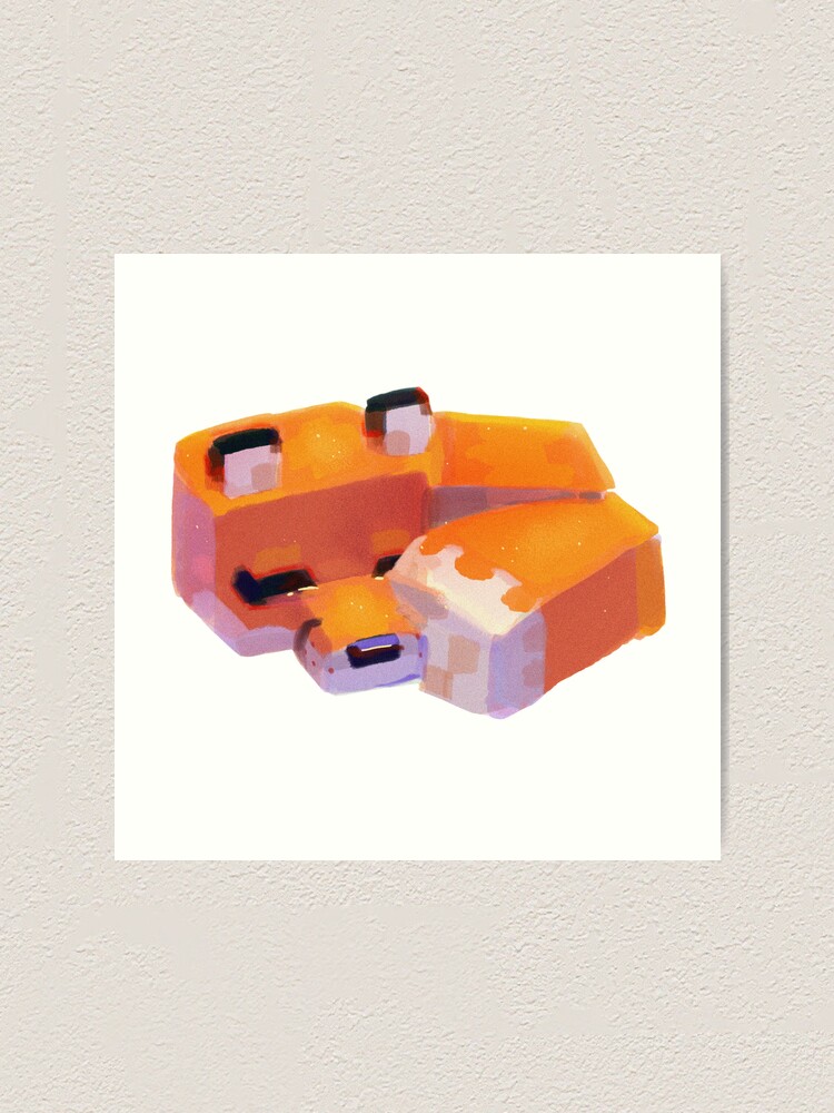 "Minecraft Fox Sleeping" Art Print for Sale by OtterCrafts | Redbubble