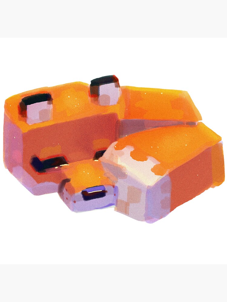 "Minecraft Fox Sleeping" Art Print for Sale by OtterCrafts | Redbubble