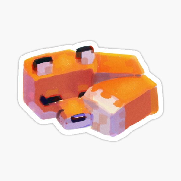 "Minecraft Fox Sleeping" Sticker for Sale by OtterCrafts | Redbubble