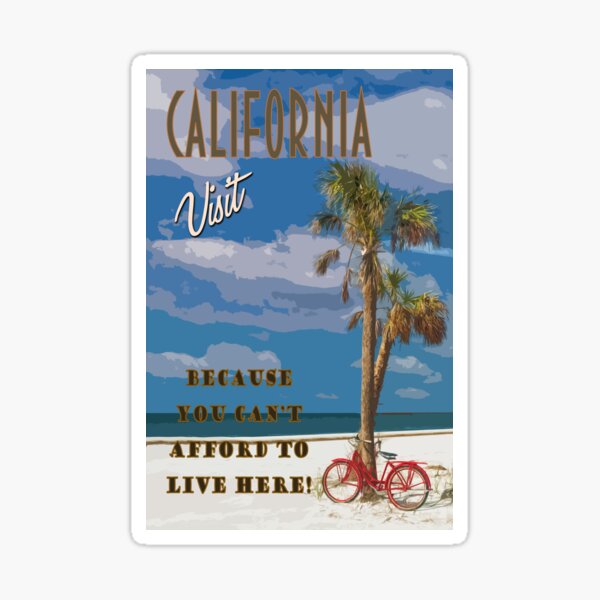 "California Funny Travel Poster" Sticker for Sale by loggeron30 | Redbubble