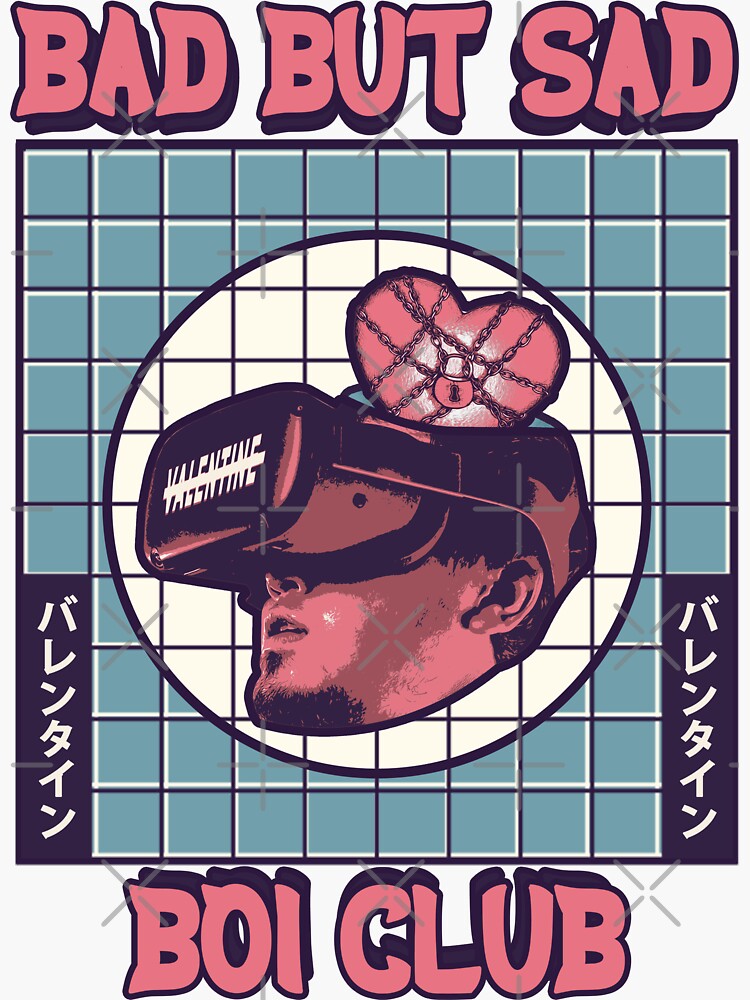 "Bad but sad boi club japan" Sticker for Sale by ALIENATIVED | Redbubble
