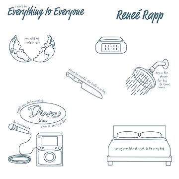 "Sticker Pack! Reneé Rapp Everything to Everyone - Track List" Sticker ...