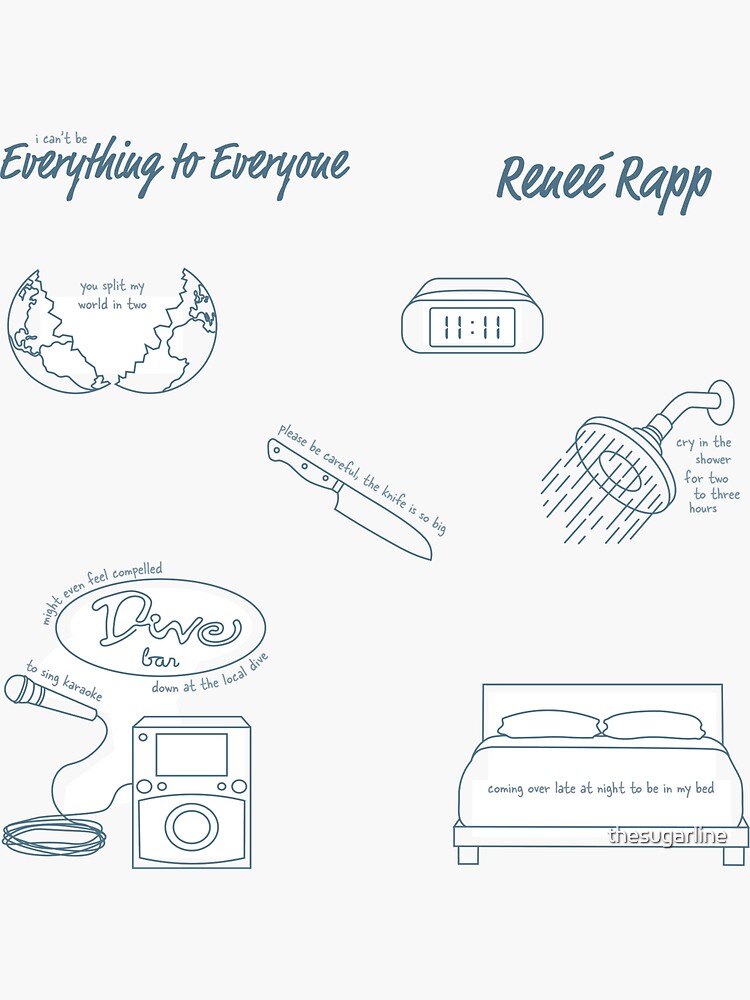 "Sticker Pack! Reneé Rapp Everything to Everyone - Track List" Sticker ...
