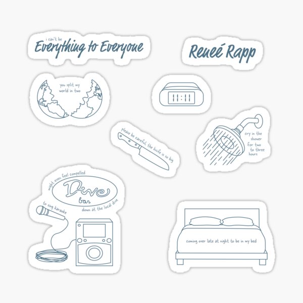 "Sticker Pack! Reneé Rapp Everything to Everyone - Track List" Sticker ...