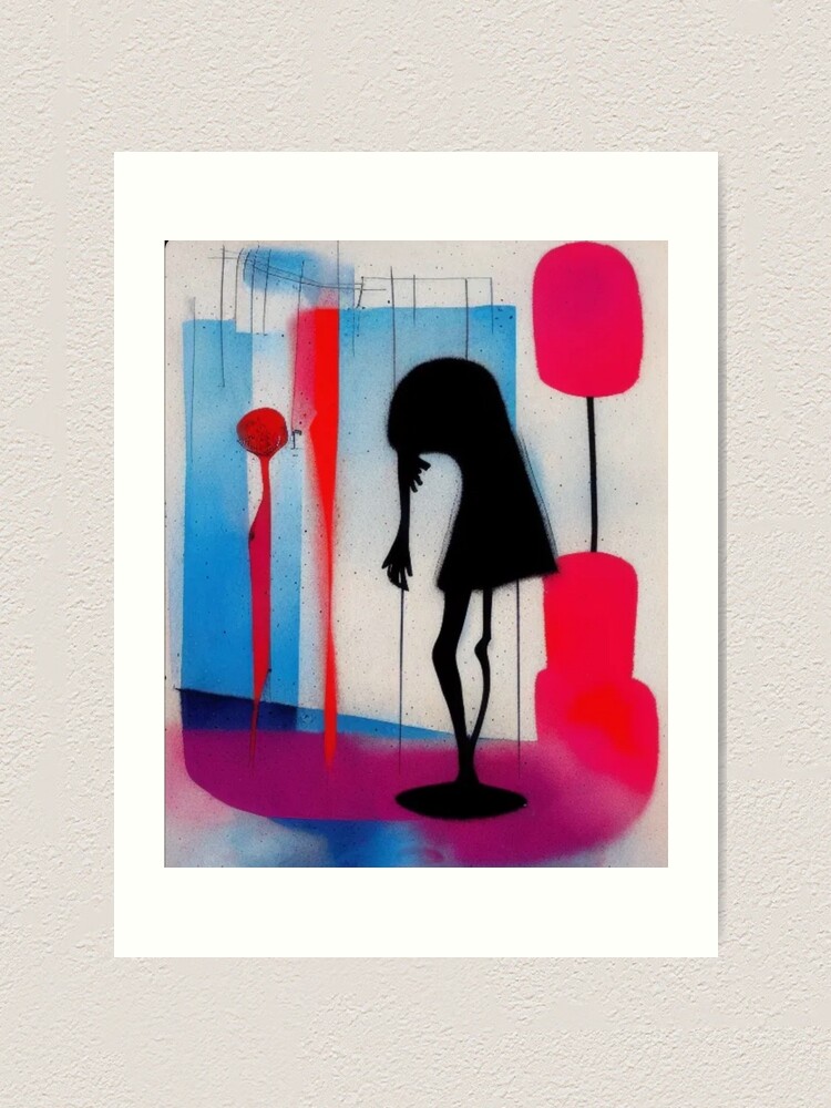 " Ghost girl depression sadness sad crying odd Modern art home decor ...