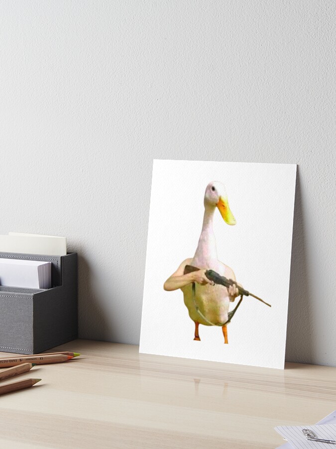 "Funny duck with gun goose meme" Art Board Print for Sale by Kaito ...