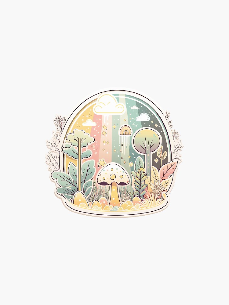 "Kawaii Cute Forest Aesthetic Sticker" Sticker for Sale by ...