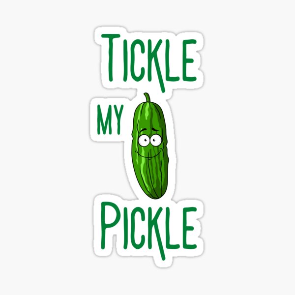 "Tickle my Pickle Funny Art" Sticker for Sale by photocatphoto | Redbubble