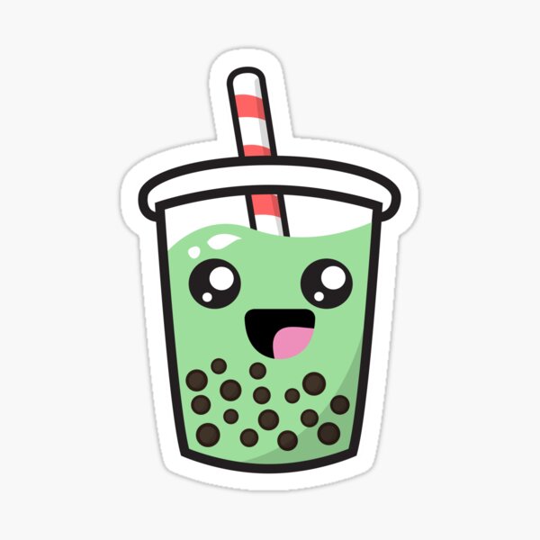 "Kawaii Bubble Tea Boba Tee Milch Matcha Grün" Sticker von Mystocus ...