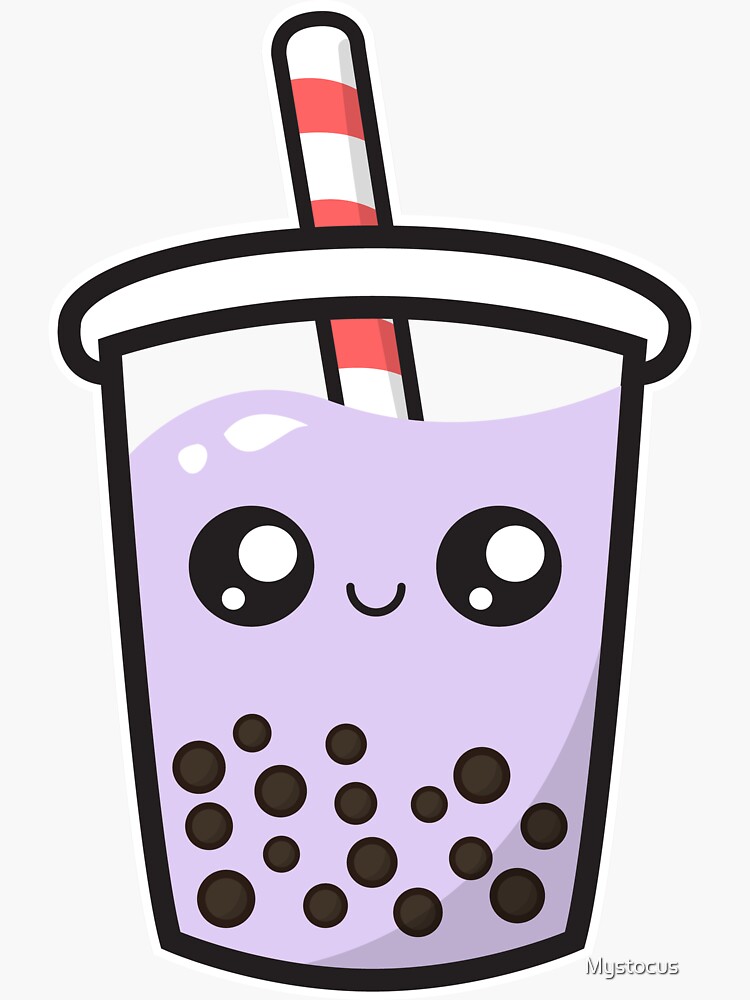 "Kawaii Bubble Tea Boba Tea Milk Taro" Sticker for Sale by Mystocus ...