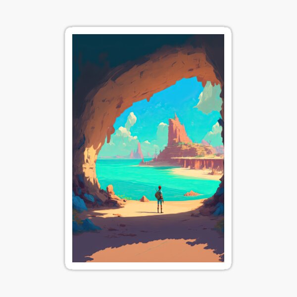 "Anime Ocean View" Sticker for Sale by AiCollection | Redbubble