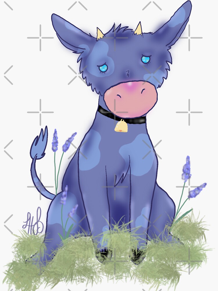 "Lavender cow" Sticker for Sale by LouBearsArt | Redbubble
