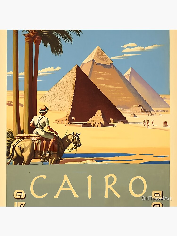 "Cairo Egypt Pyramids Vintage Travel Poster" Sticker for Sale by ...