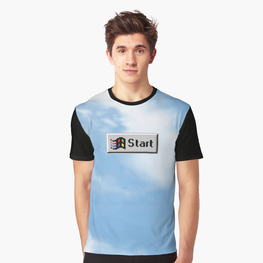 "Windows 95 / 98 Start Button on Classic Sky" T-shirt by MattNovelli ...