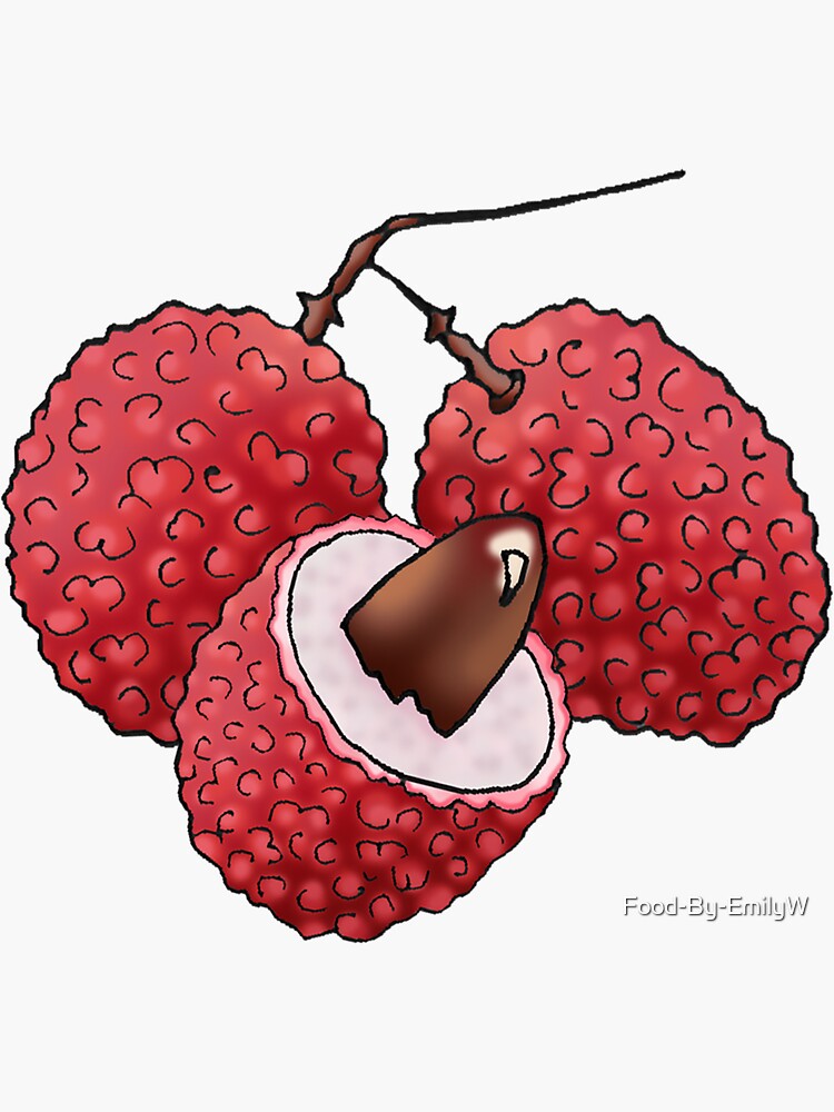 "Lychees" Sticker for Sale by Food-By-EmilyW | Redbubble