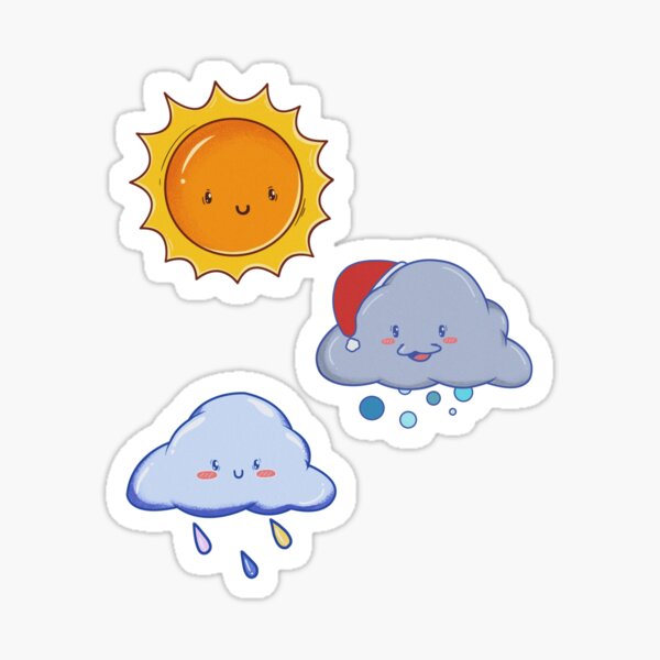 "Weather Sticker pack sun, snow and rain sticker pack" Sticker for Sale ...