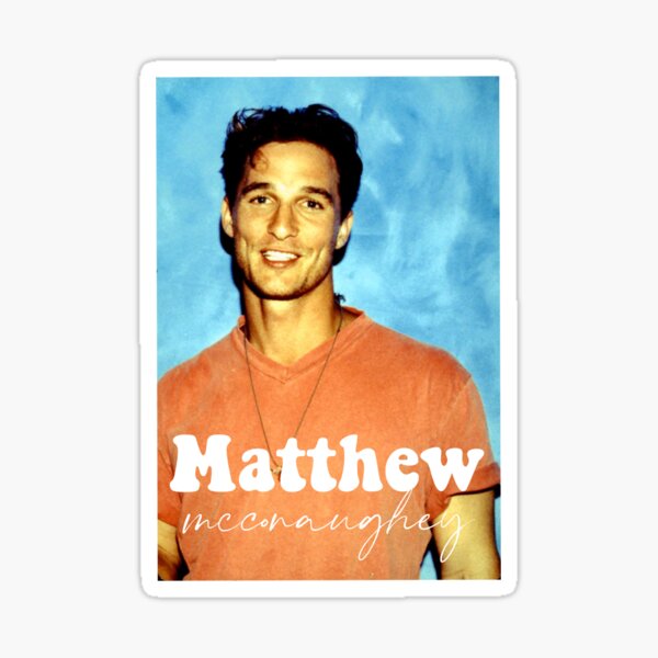 "Matthew mcconaughey" Sticker for Sale by doodlesbymo | Redbubble