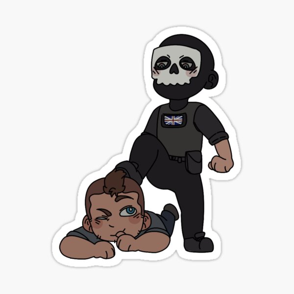 "Chibi 141: Ghost & Soap" Sticker for Sale by Cr3epy | Redbubble