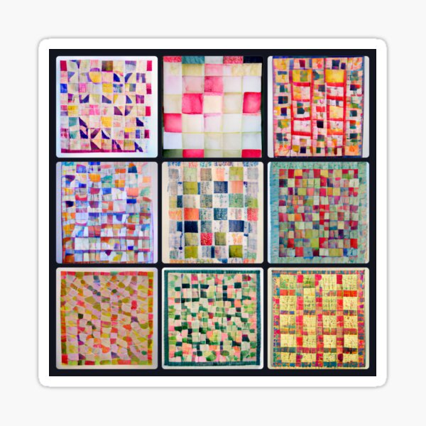 "Visit Your Local Quilt Shop / 9 Quilt Watercolor art pack" Sticker for ...