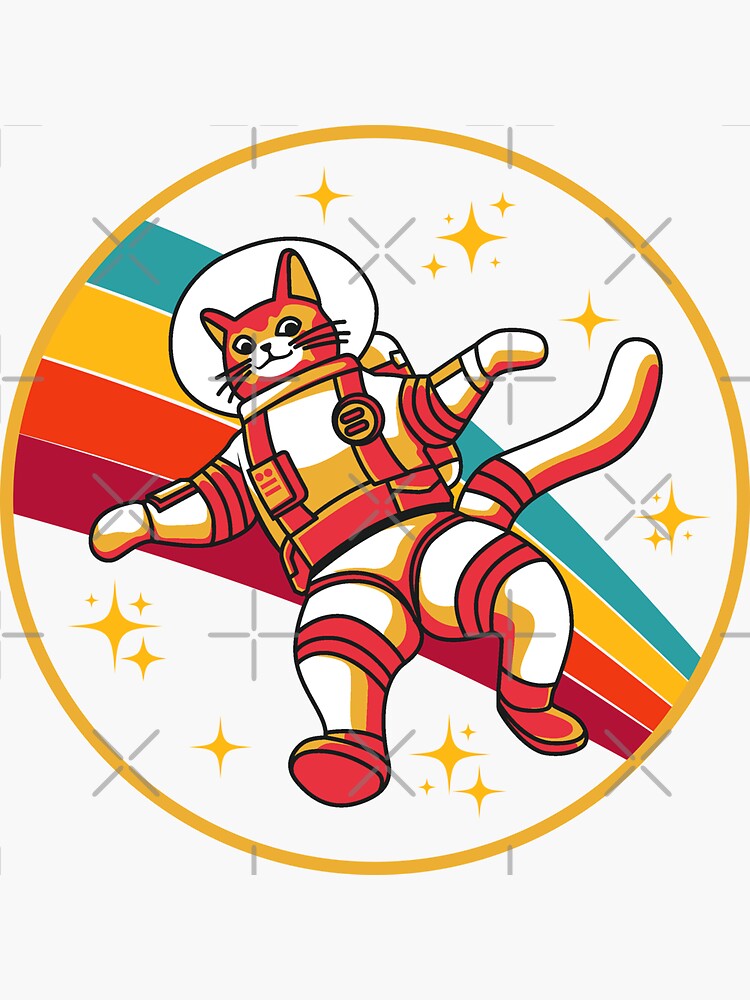 "Astronaut Cat Stars Animal" Sticker for Sale by Swaber | Redbubble