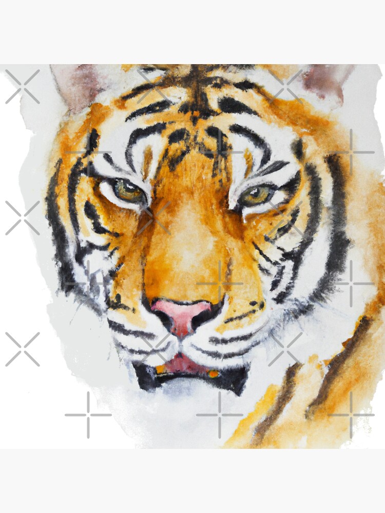 "Tiger Screen , Fear The Tiger , Watercolor Painting" Sticker for Sale ...