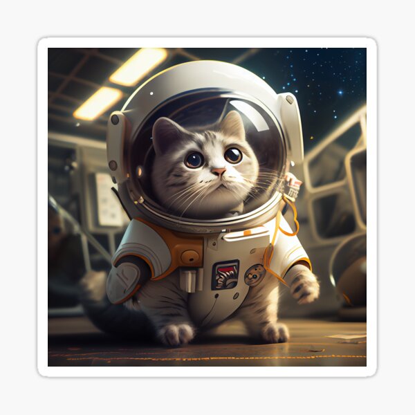 "Astrocat" Sticker for Sale by Wet-Tips | Redbubble