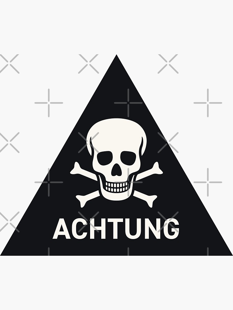 "Danger German Safety Warning Sign Triangle With Text Solid Black ...