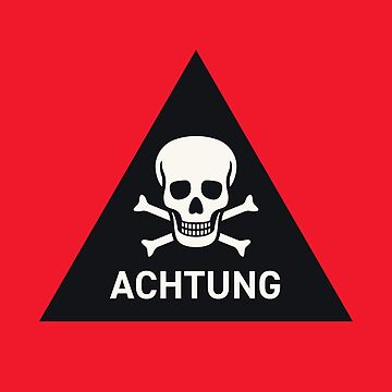 "Danger German Safety Warning Sign Triangle With Text Solid Black ...