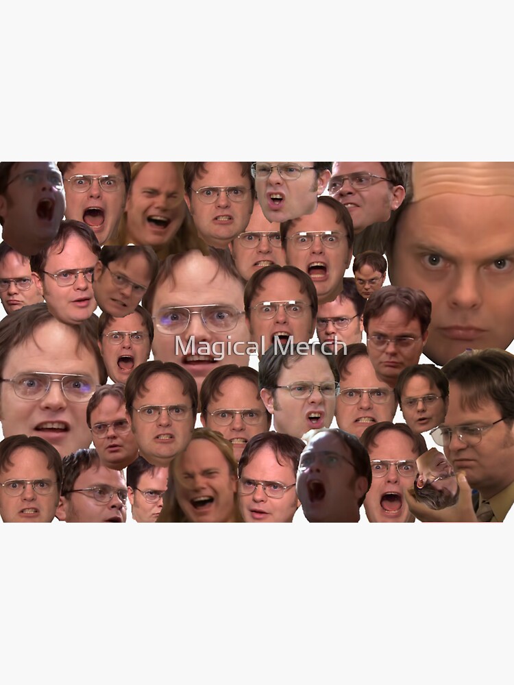 The Many Faces Of Dwight Schrute Collage Sticker For Sale By Lukeymoe1315 Redbubble