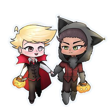 "Human Husk and Angel Chibi Hazbin Hotel" Sticker for Sale by ...