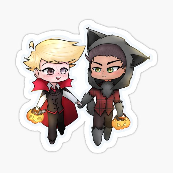 "Human Husk and Angel Chibi Hazbin Hotel" Sticker for Sale by ...